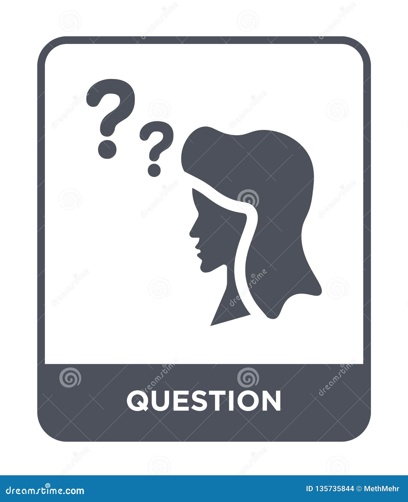 Question Icon in Trendy Design Style. Question Icon Isolated on White ...