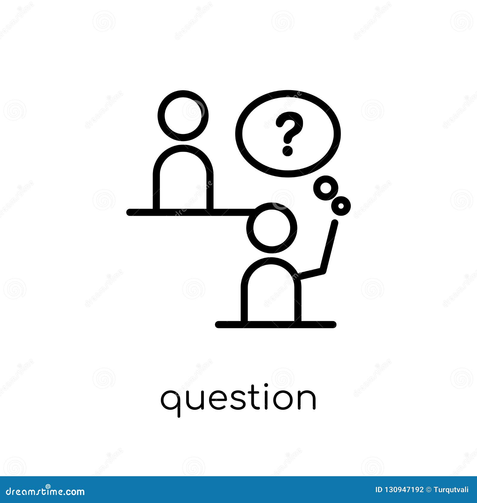Question Icon. Trendy Modern Flat Linear Vector Question Icon on Stock ...