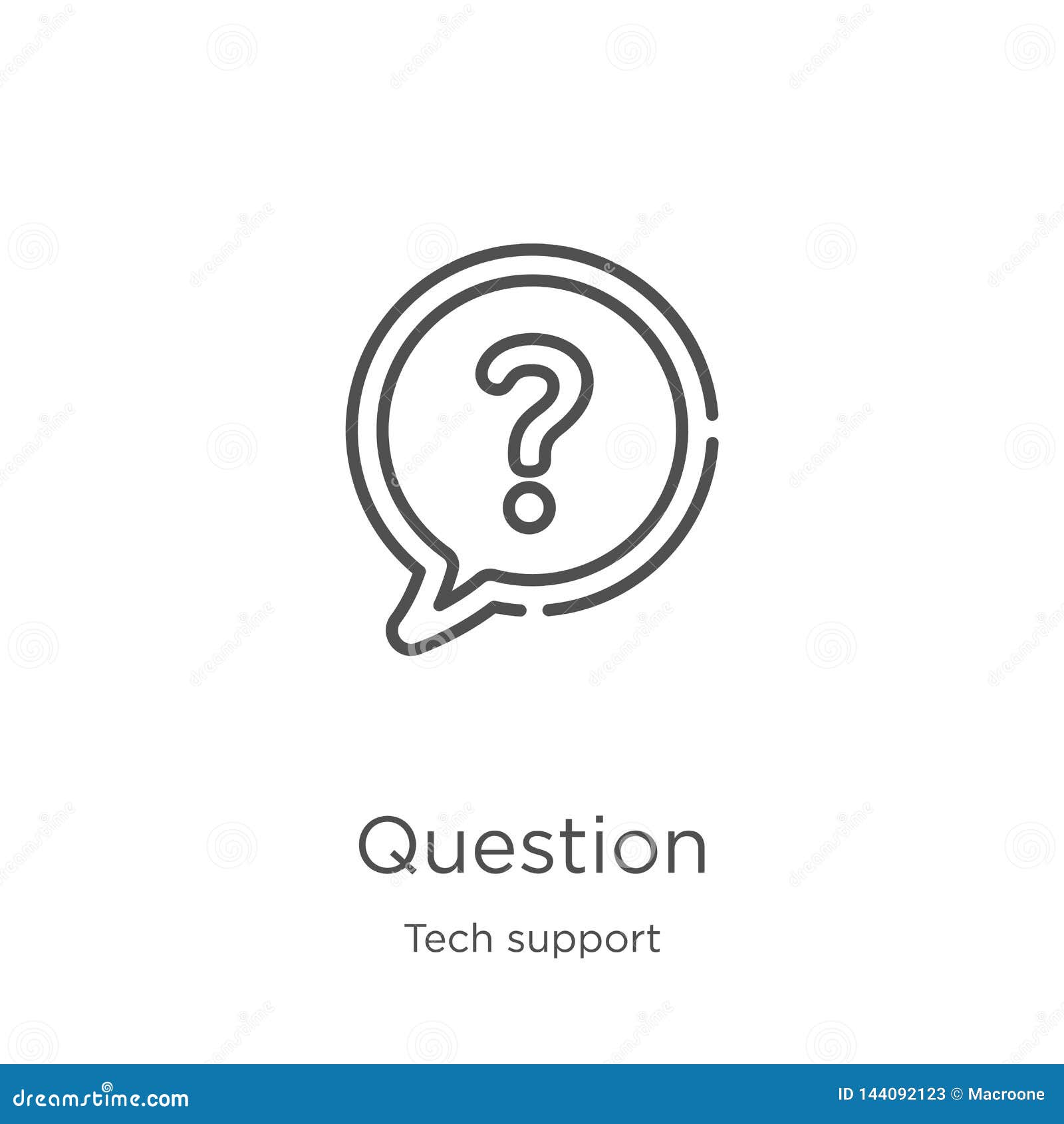 Question Icon Vector from Tech Support Collection. Thin Line Question ...