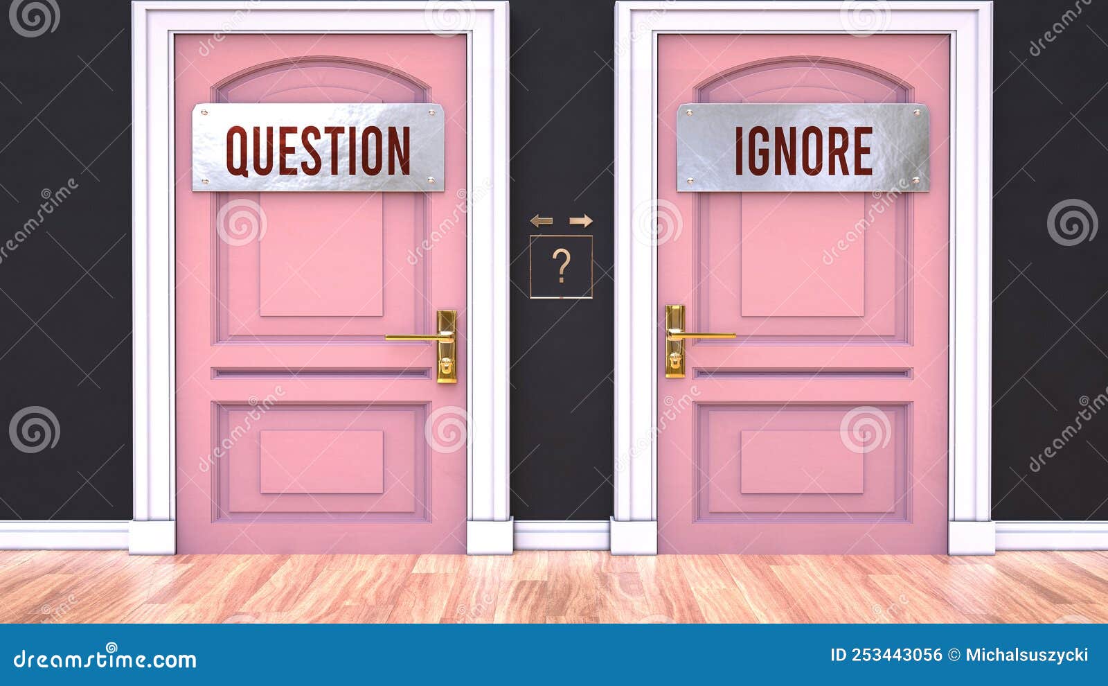 Question or Ignore - Making a Choice Stock Illustration - Illustration ...