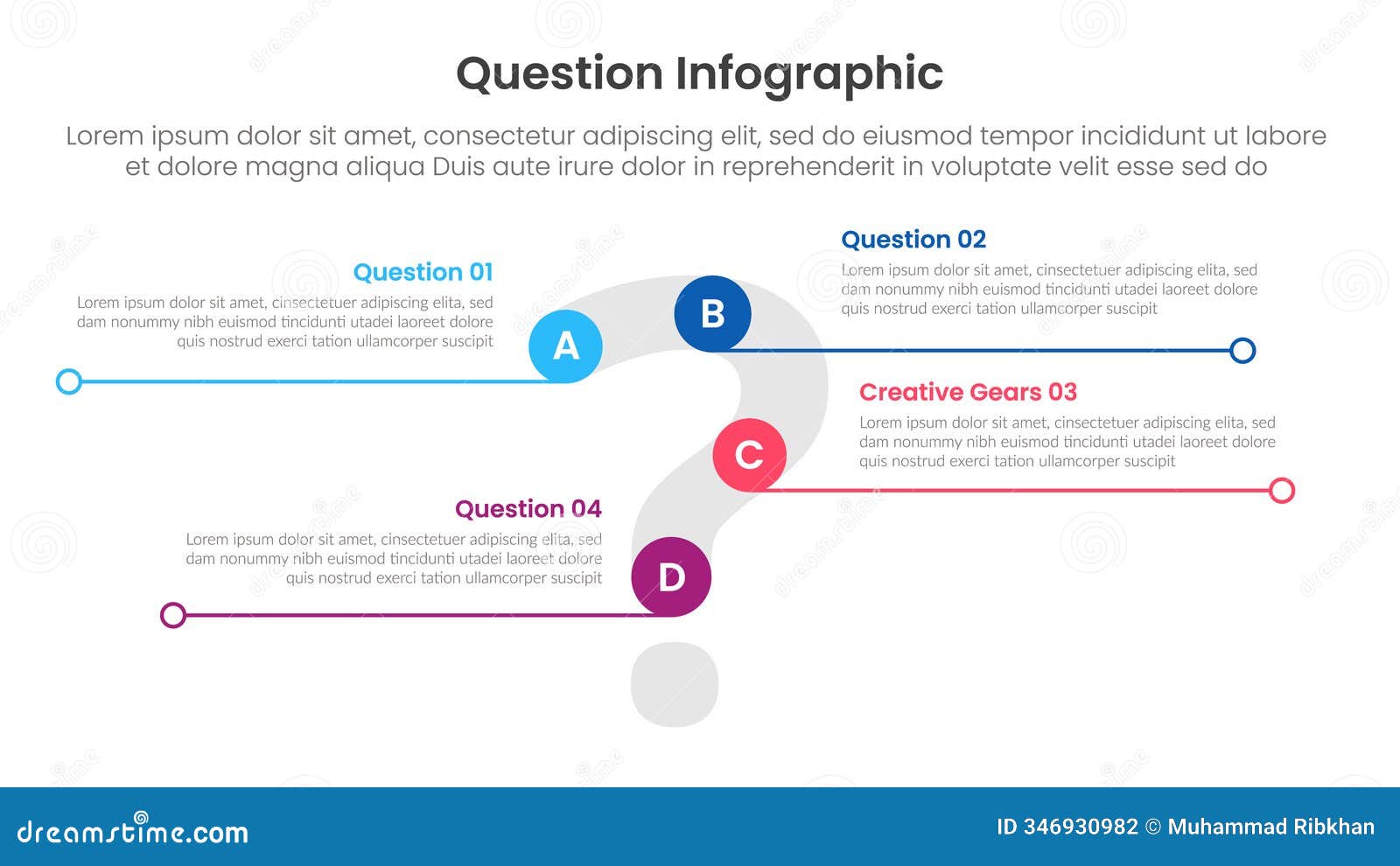 Question Infographic Template Banner with Big Question and Circle Along ...