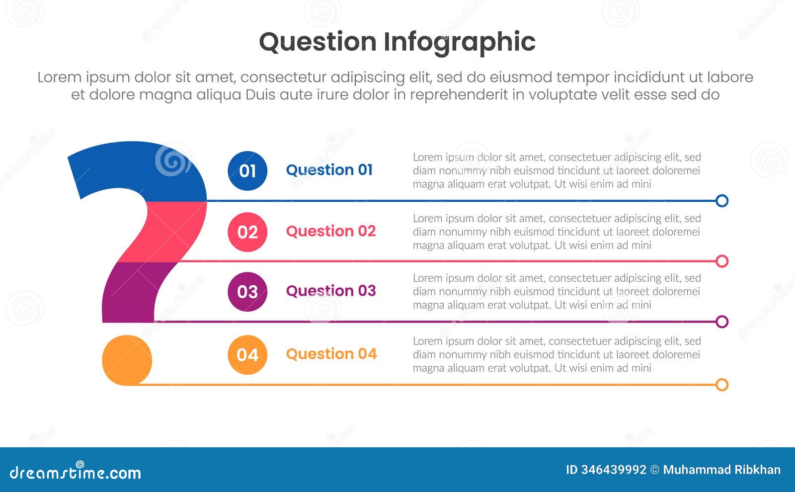 Question Infographic Template Banner with Big Question Mark and Line ...