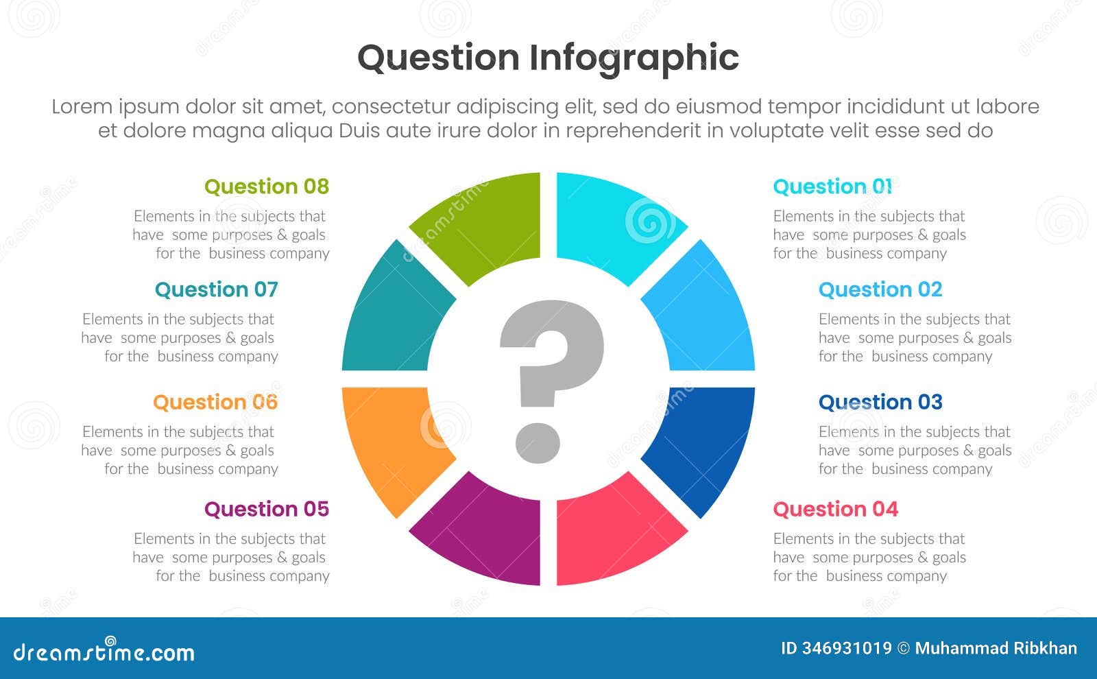 Question Infographic Template Banner with Big Outline Circle Slice ...