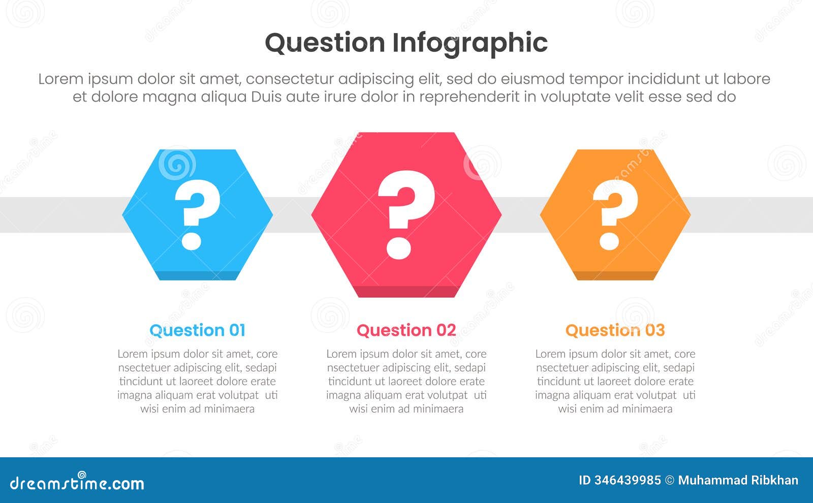 Question Infographic Template Banner with Hexagonal Shape on Horizontal ...