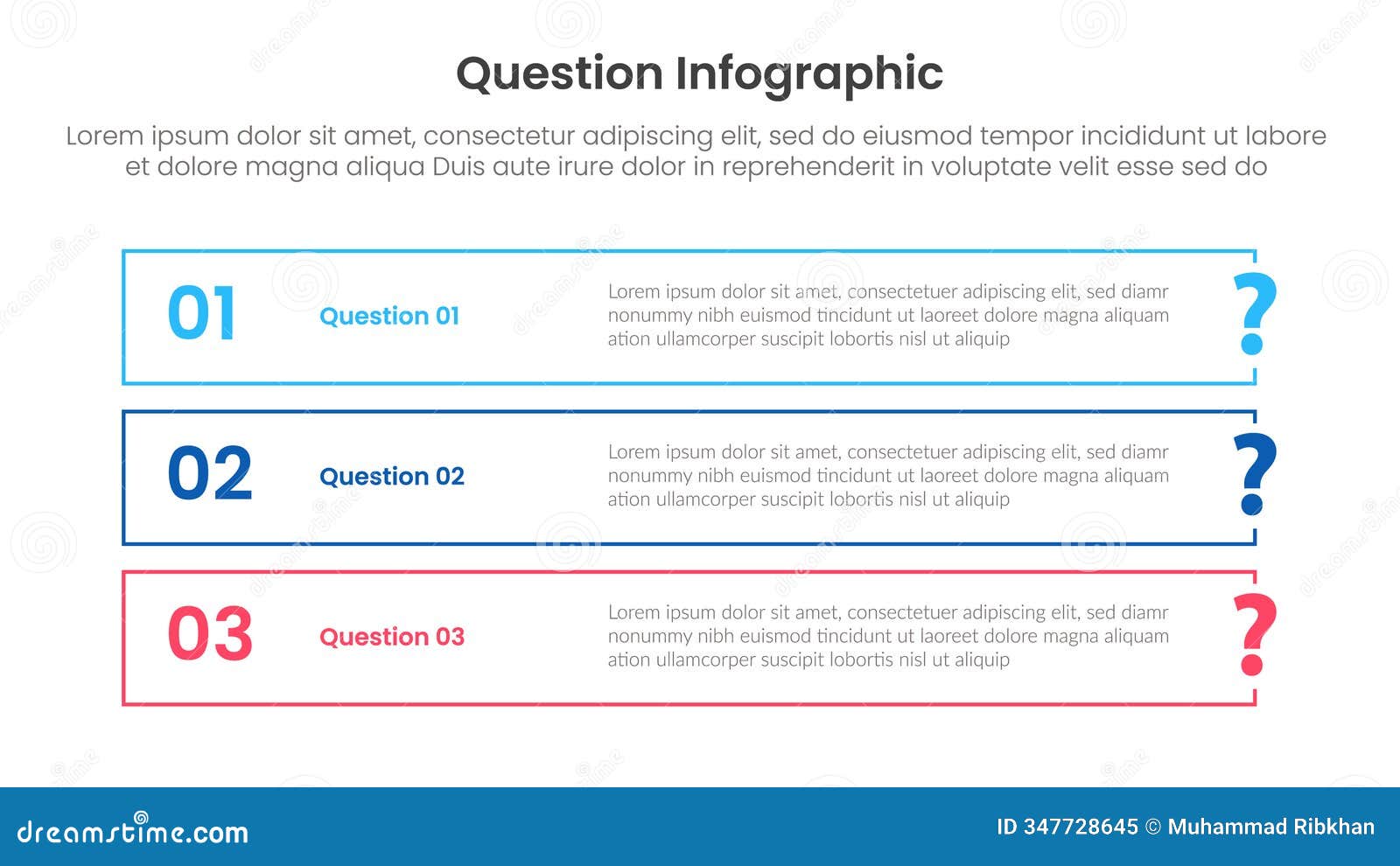 Question Infographic Template Banner with Long Outline Rectangle Stack ...