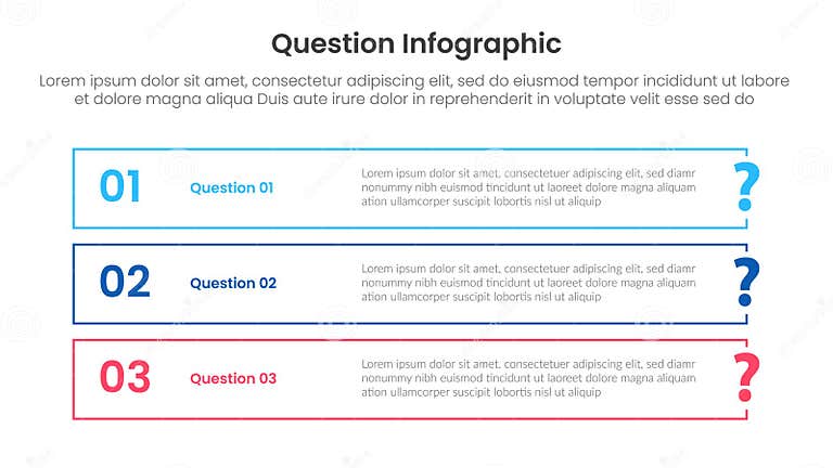 Question Infographic Template Banner with Long Outline Rectangle Stack ...