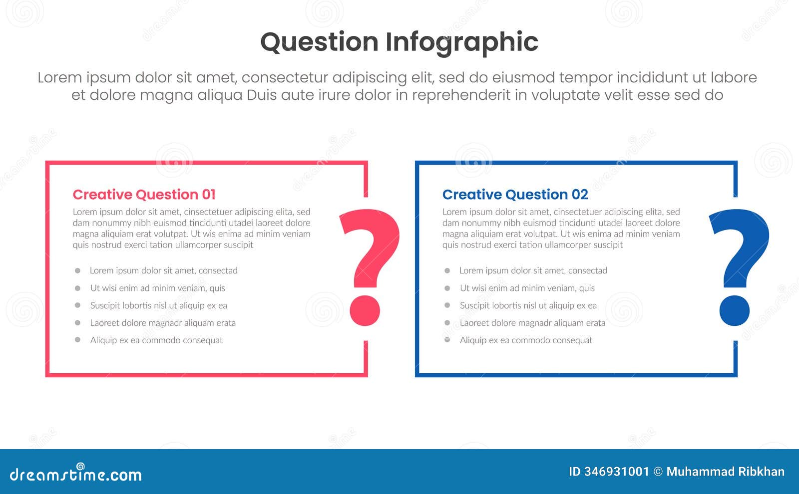 Question Infographic Template Banner with Outline Rectangle Box ...