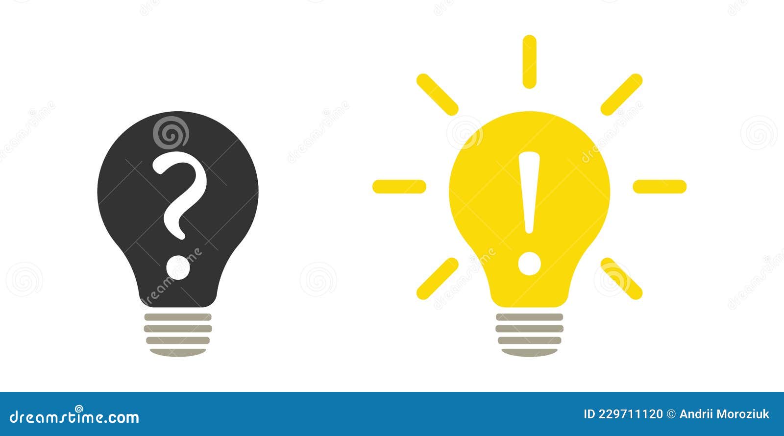 Question, Information, Idea and Answer. Success Concept. Lamp. Web ...