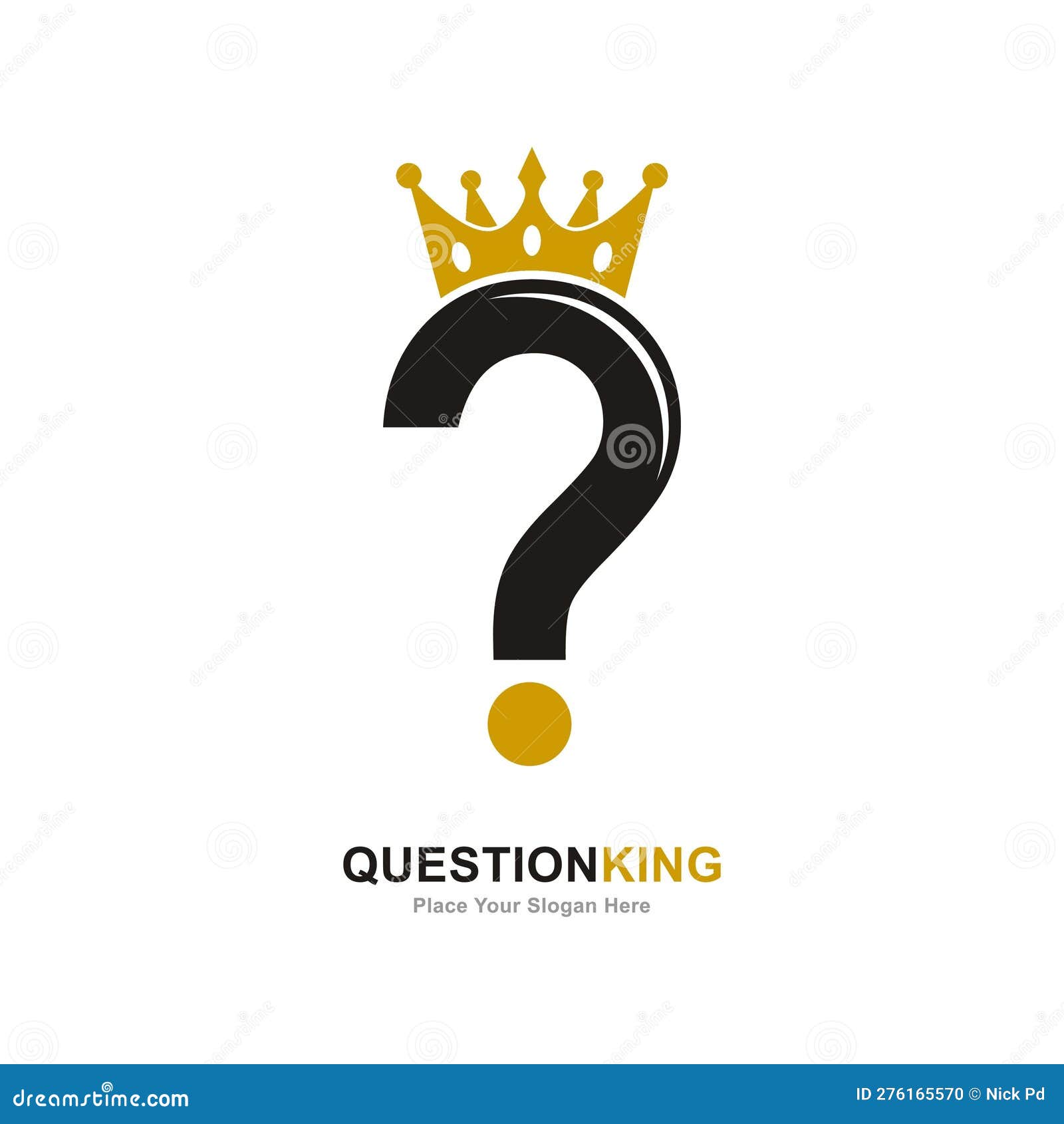 Question King Logo Design Vector Icon Stock Vector - Illustration of ...