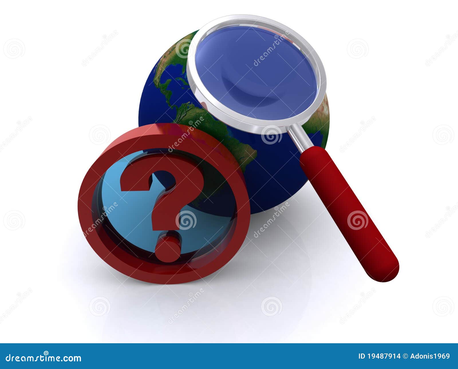 Question magnifier globe stock illustration. Illustration of magnifier ...