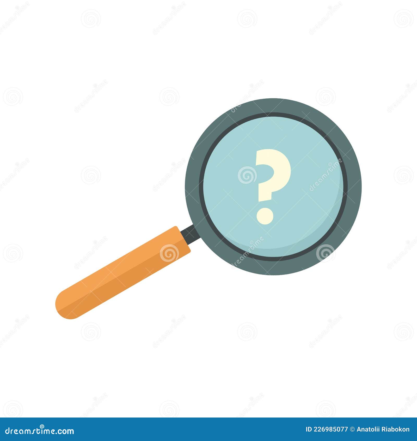 Question Magnifier Icon Flat Isolated Vector Stock Illustration ...