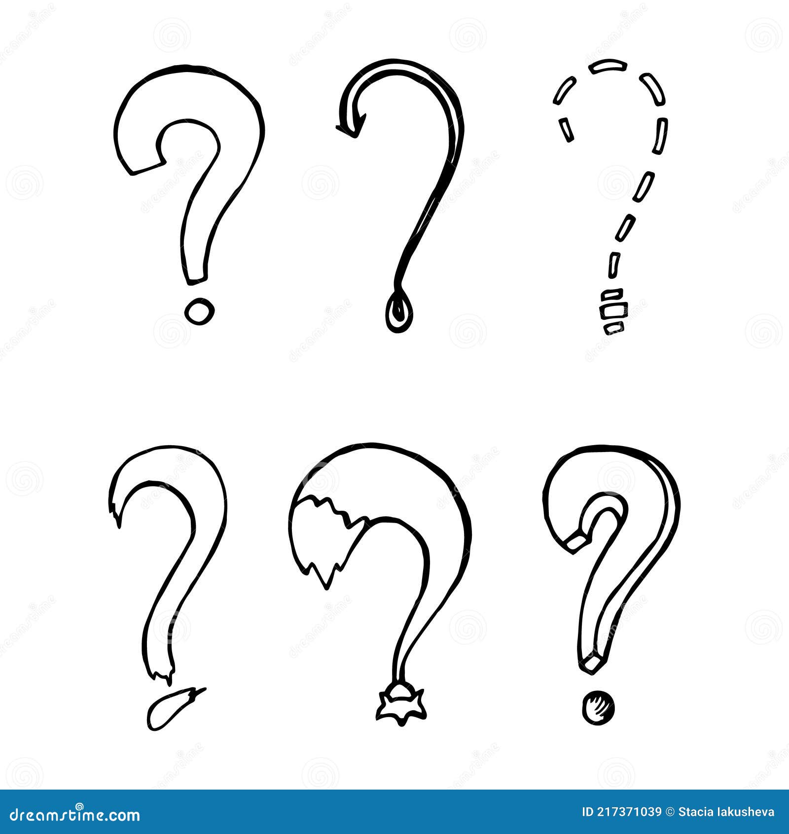Question Makrs Drawn Vector Doodle Icon Set Stock Vector - Illustration ...