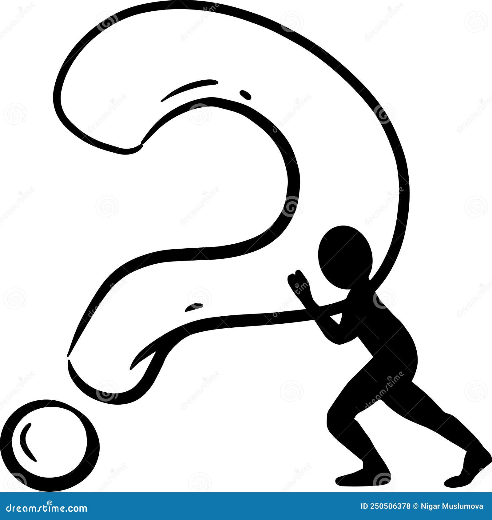 Question Man, Hand Draw Line Vector Illustration Stock Vector ...