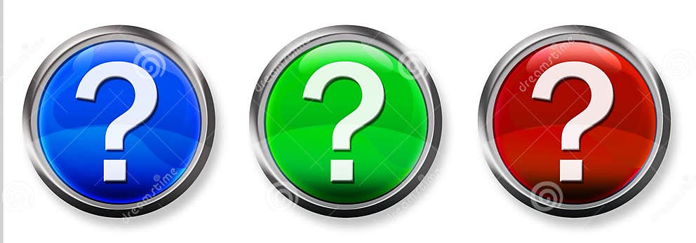 Question Mark 3-D RGB Button Stock Illustration - Illustration of badge ...