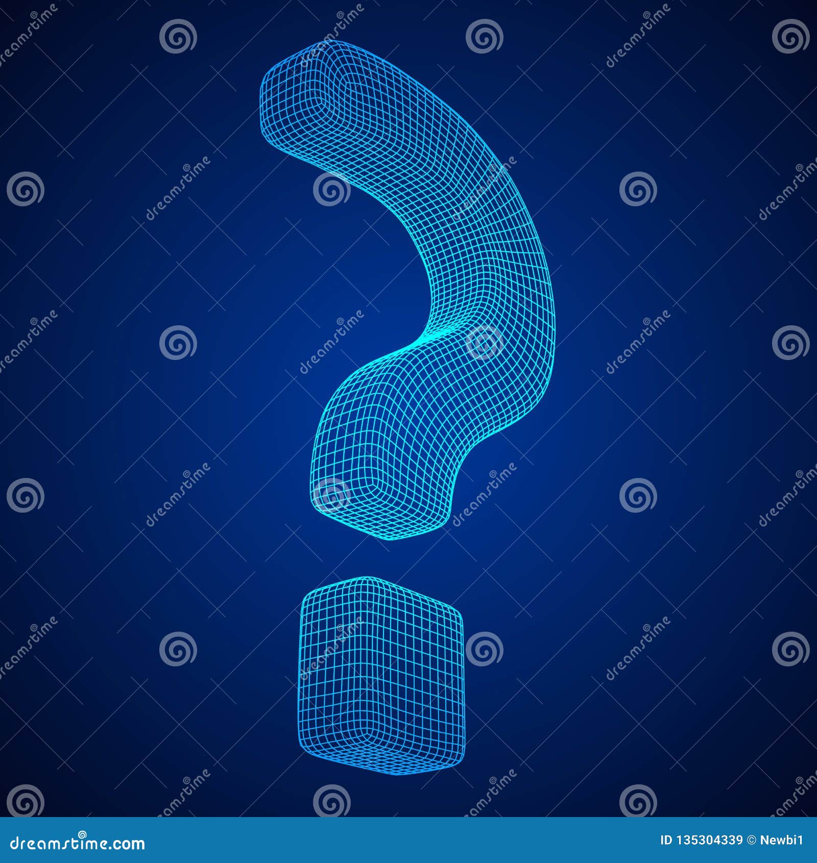 Question Mark Abstract Mesh Stock Vector - Illustration of digital ...