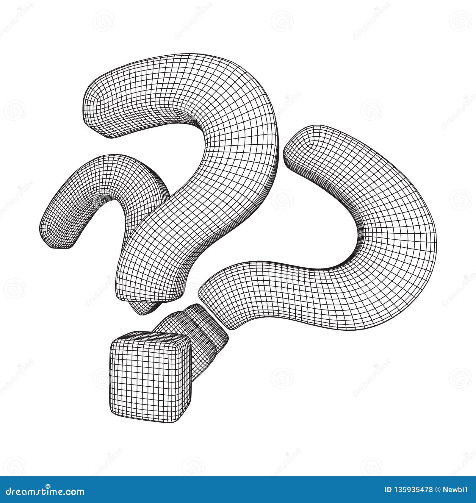Question Mark Abstract Mesh Stock Vector - Illustration of shadow ...