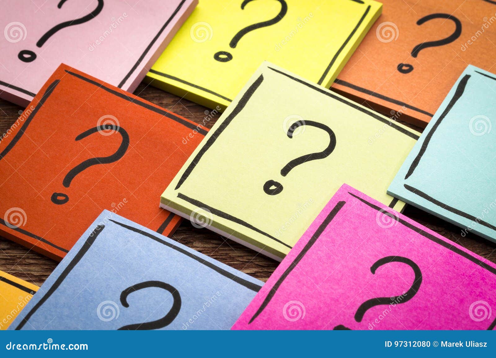 Question Mark Abstract - Sticky Note Set Stock Photo - Image of rustic ...