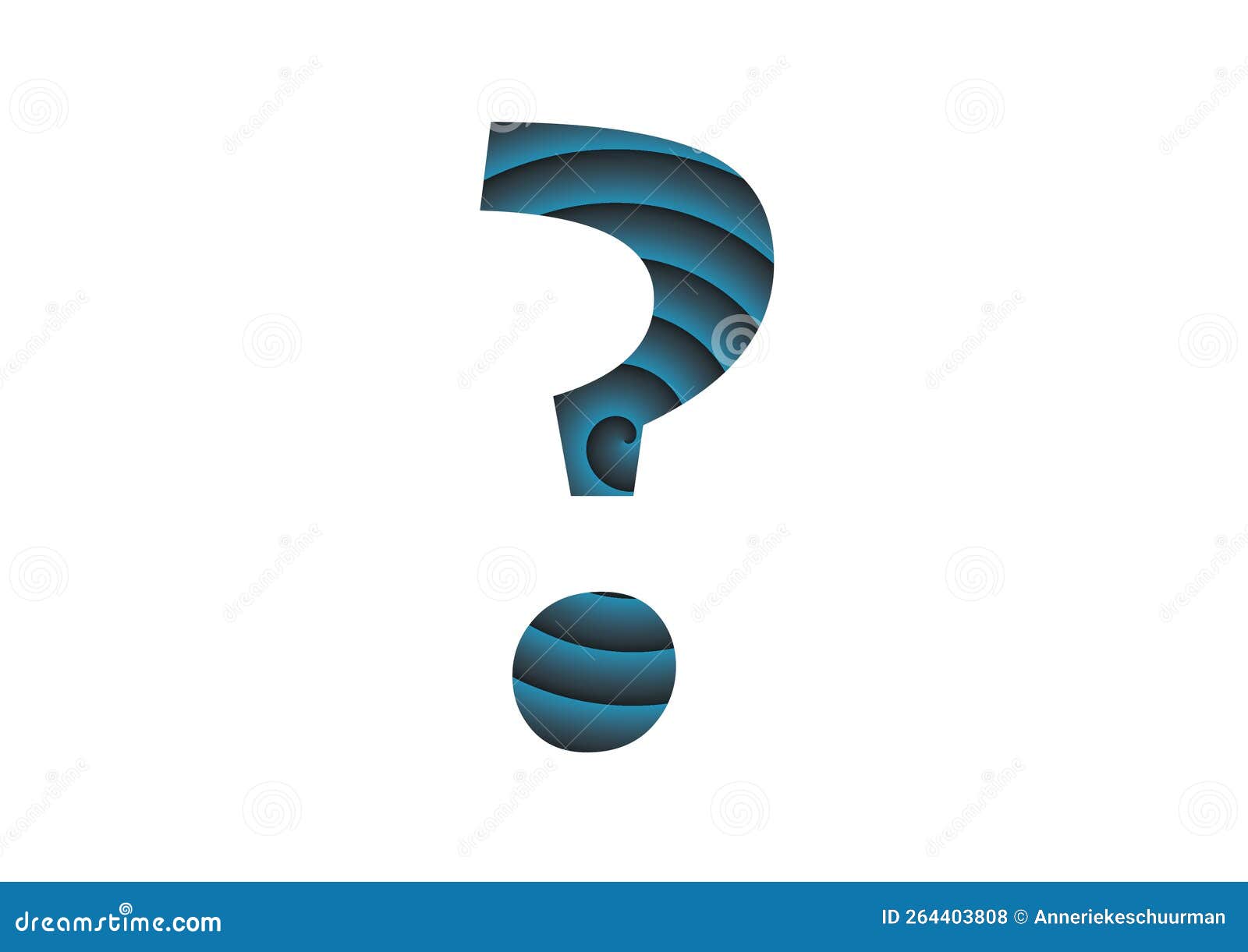 Question Mark of the Alphabet Made with Dark and Light Blue Circles ...