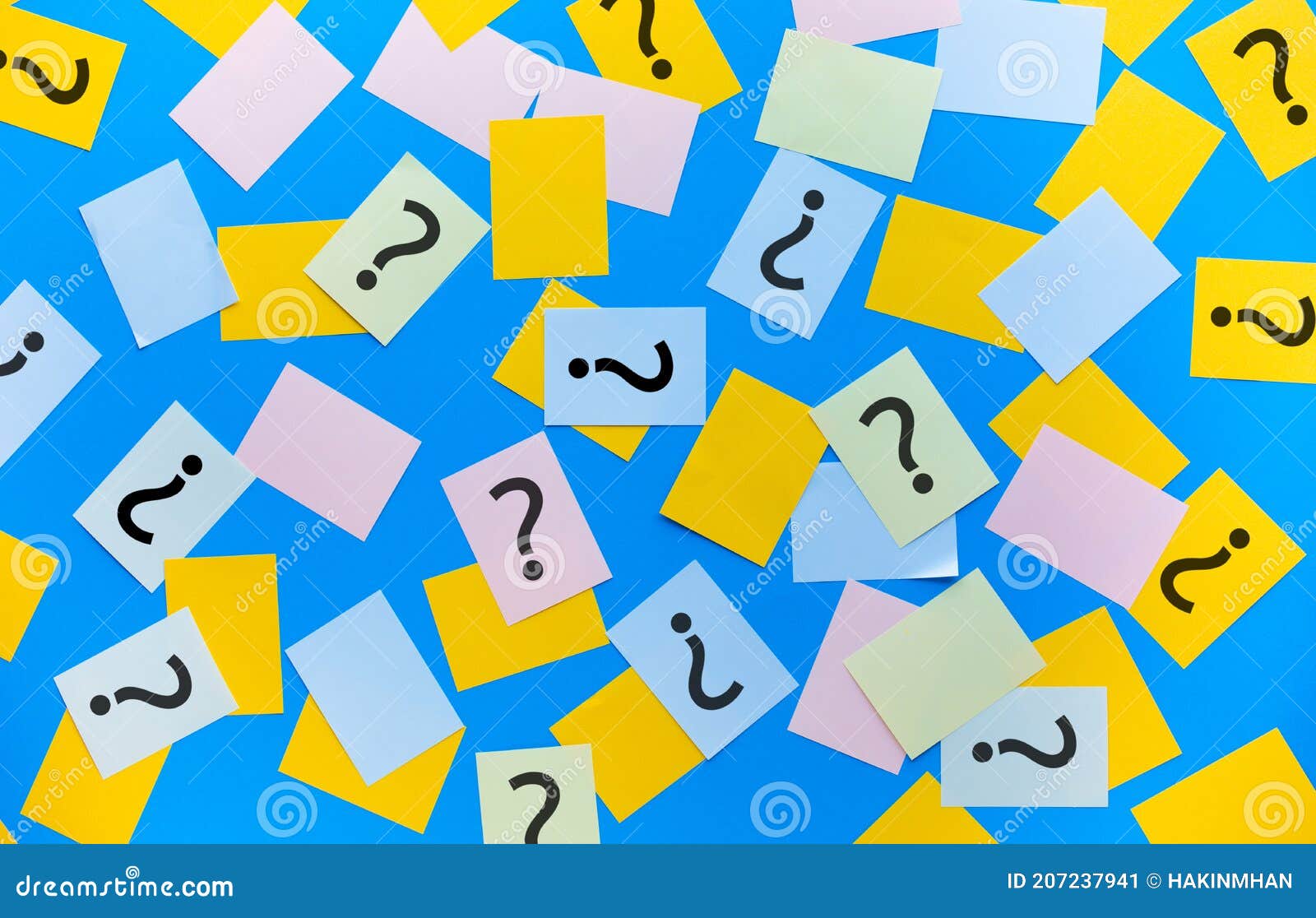 Question Mark Answer Concepts with Sign on Colorful Notepaper Stock ...