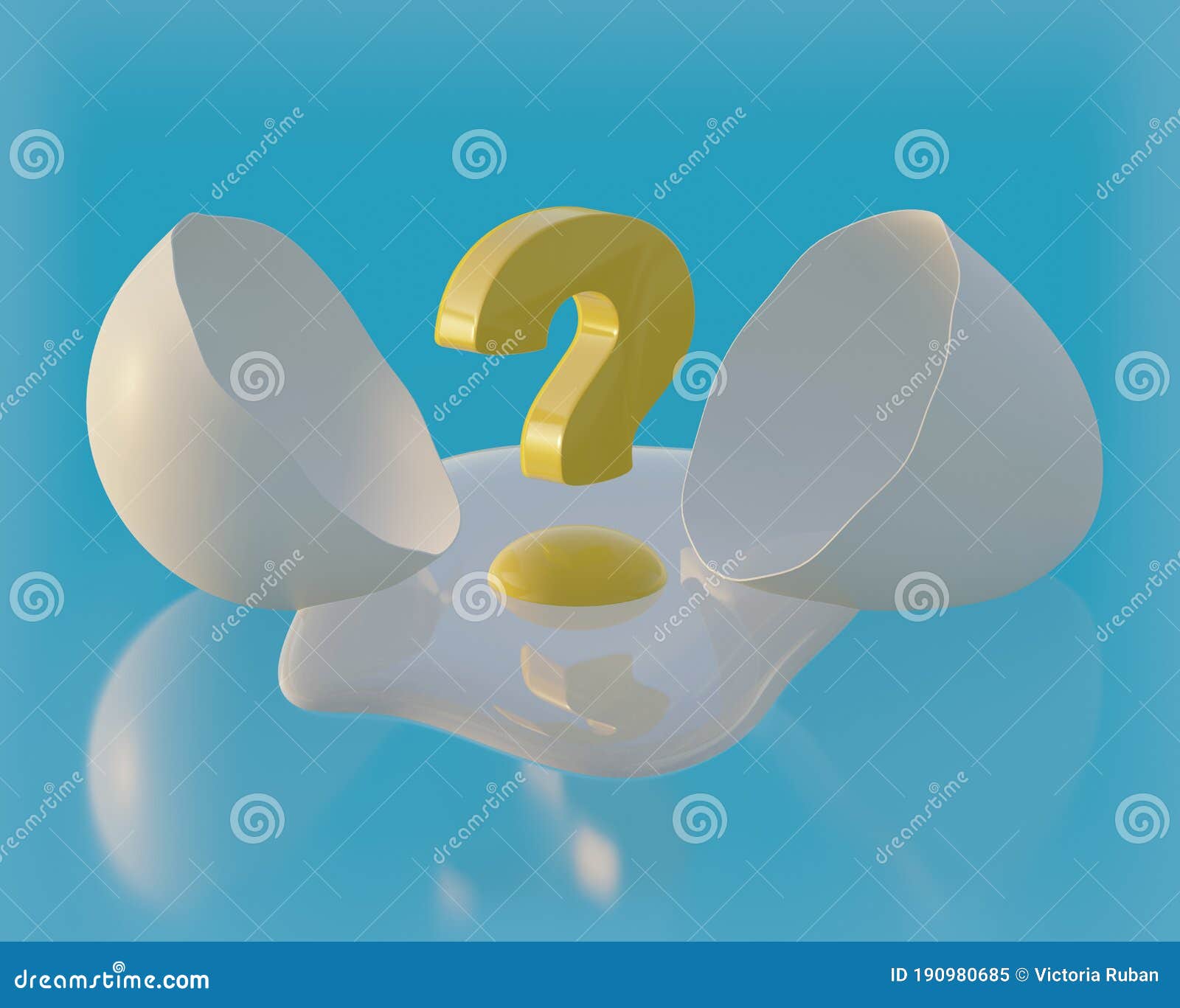 A Question Mark Appears from an Egg Shell Stock Illustration ...