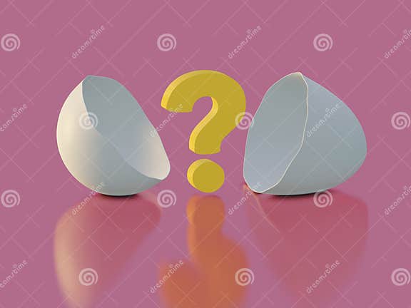 A Question Mark Appears from an Egg Shell Stock Illustration ...