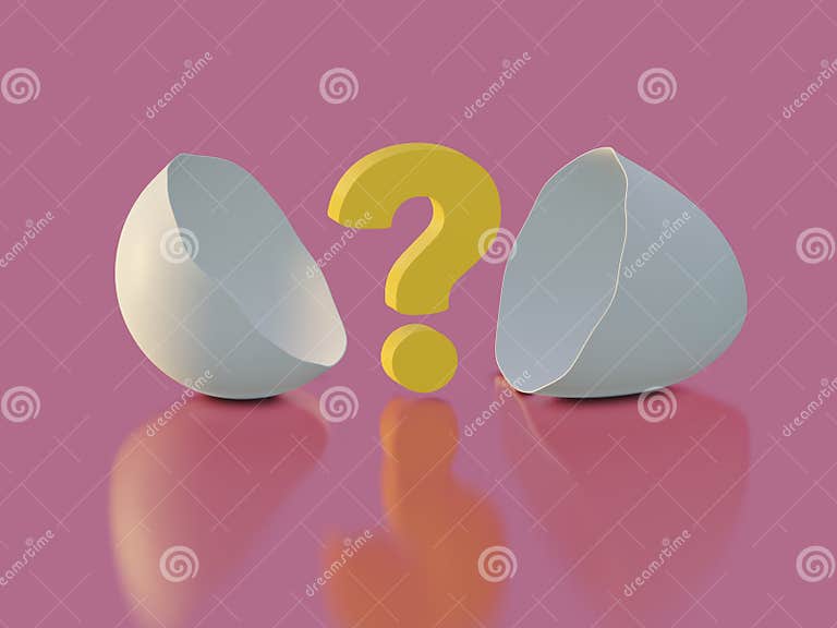 A Question Mark Appears from an Egg Shell Stock Illustration ...
