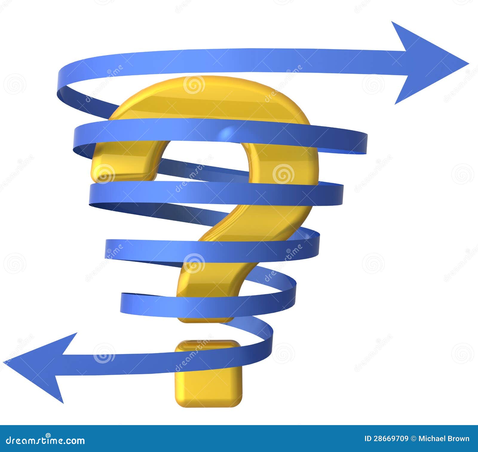 Question Mark in Arrow Ribbon Stock Illustration - Illustration of ...