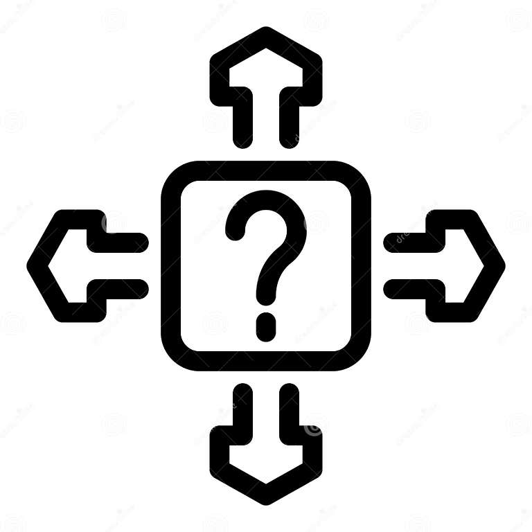 Question Mark with Arrows Pointing in and Out Representing Decision ...