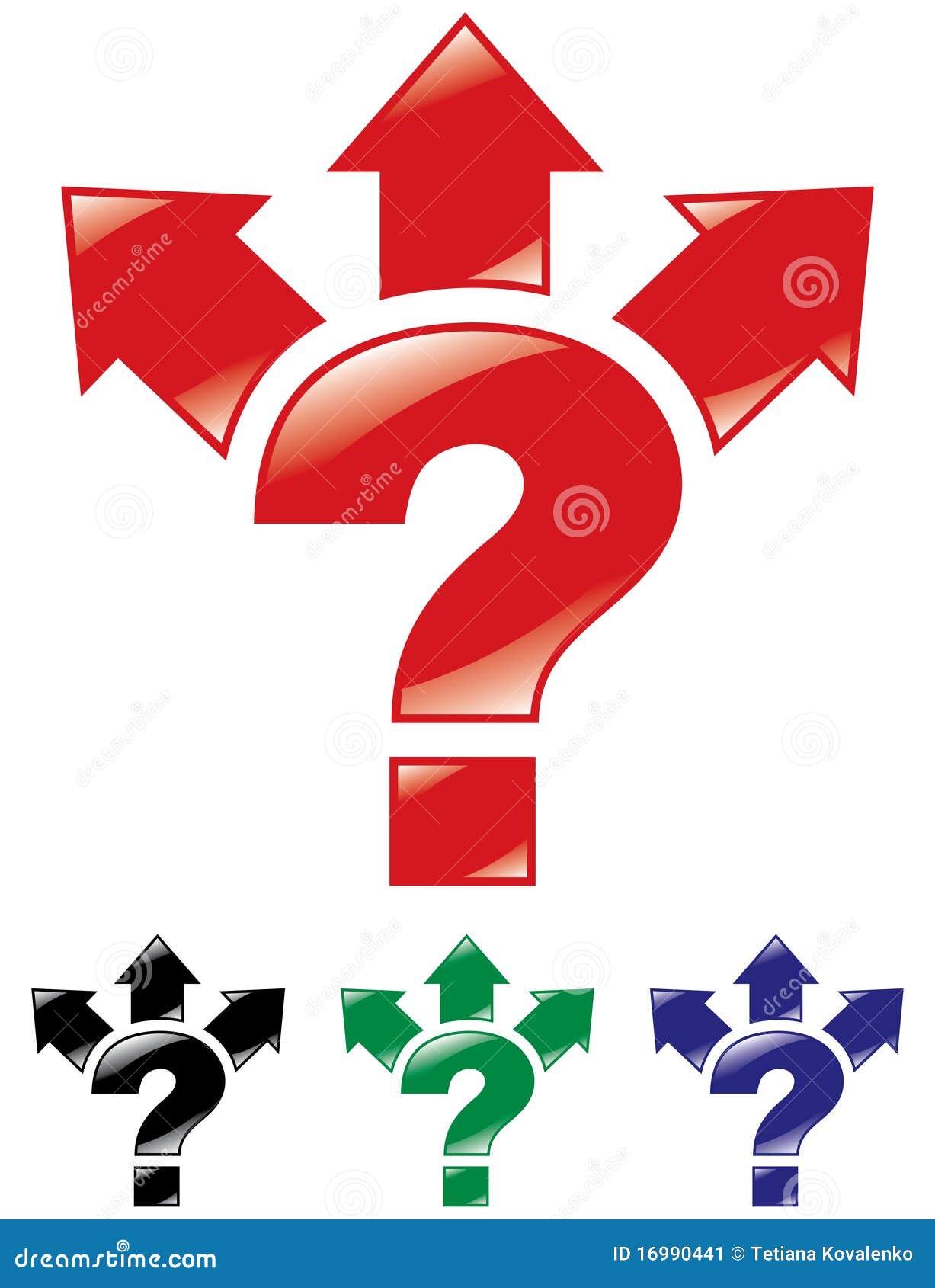 Question Mark, and Arrows in Three Directions. Stock Vector ...