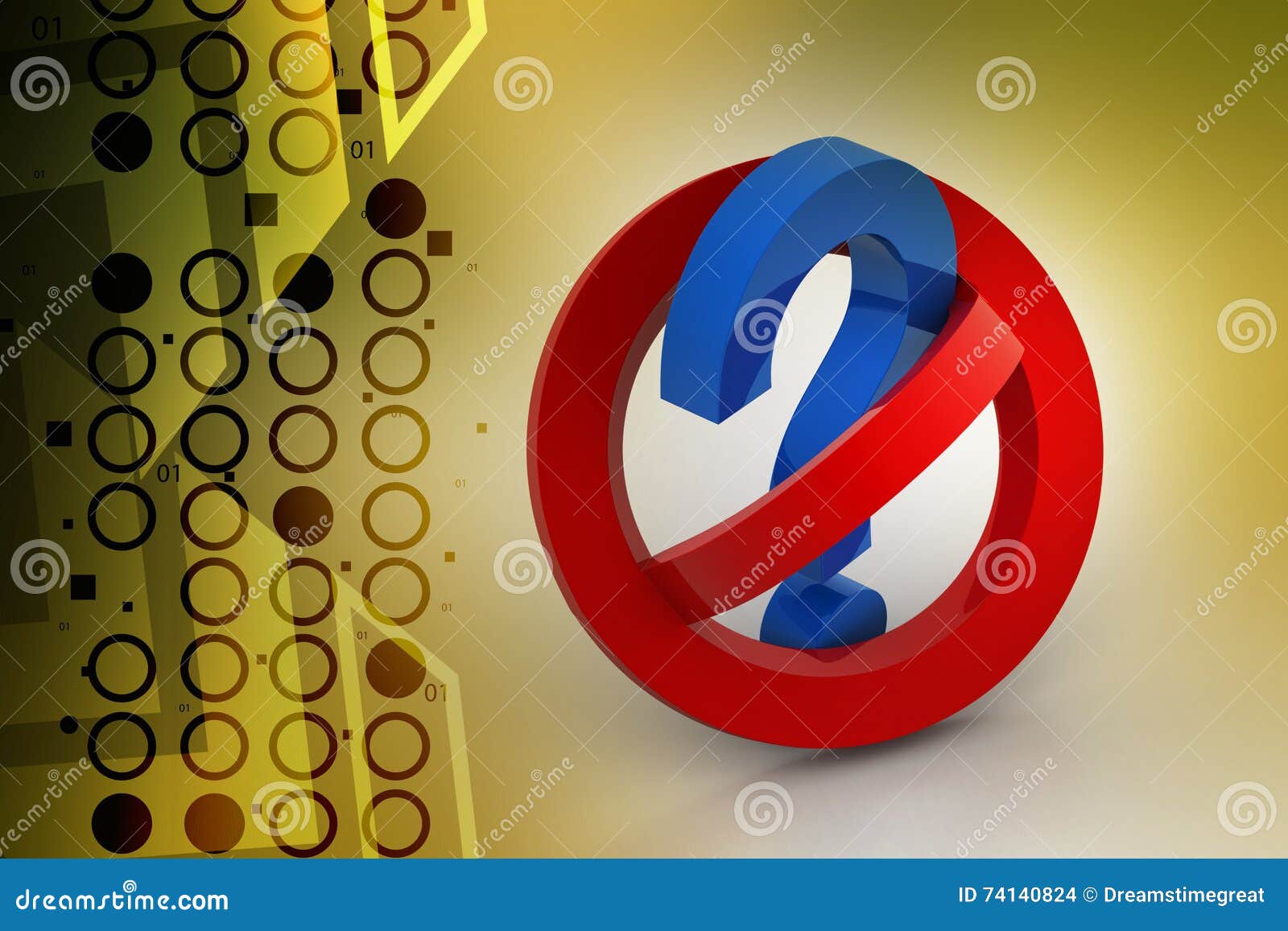 Question Mark in Banned Sign Stock Illustration - Illustration of ...