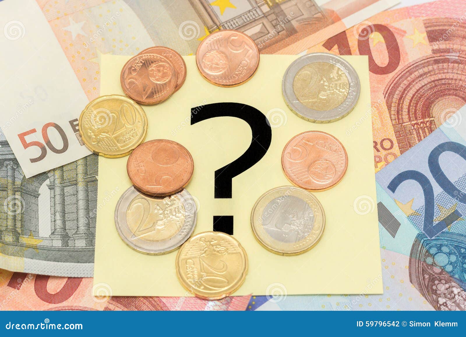 Question Mark Behind the Money Stock Photo - Image of assets, fortune ...