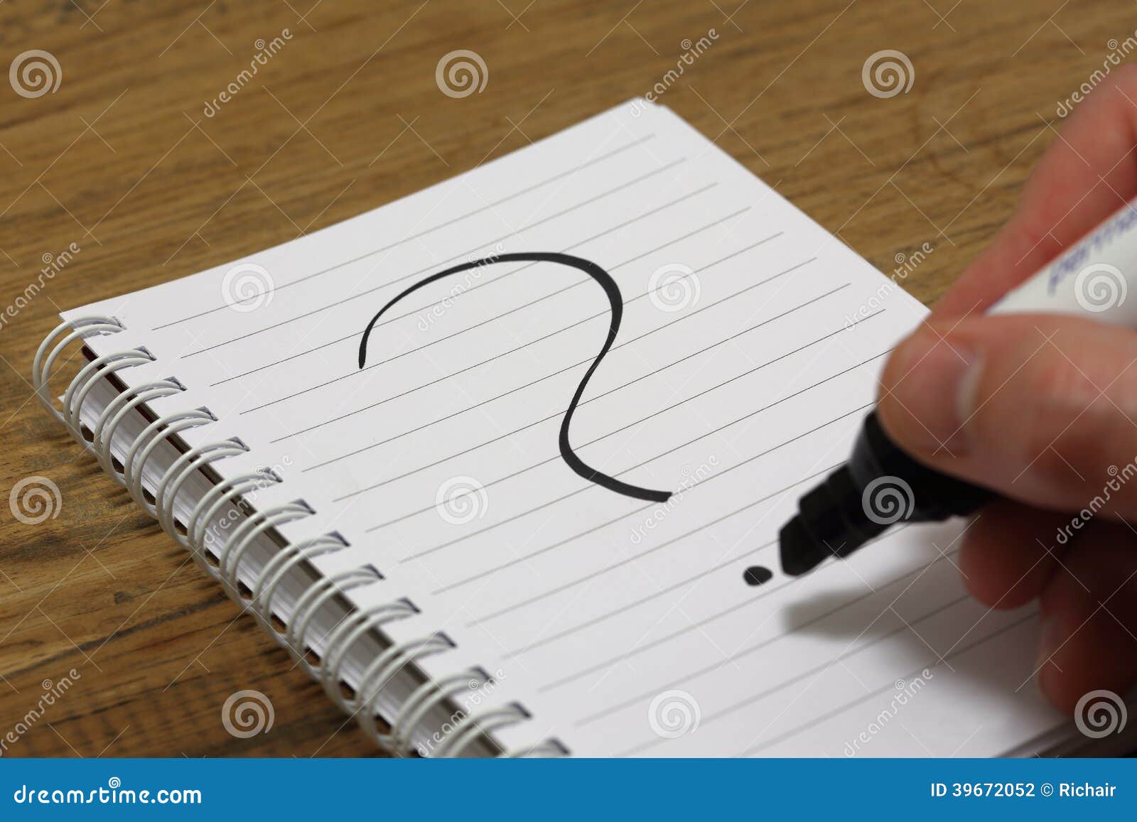 Question Mark Being Written on Paper Stock Photo - Image of marker ...