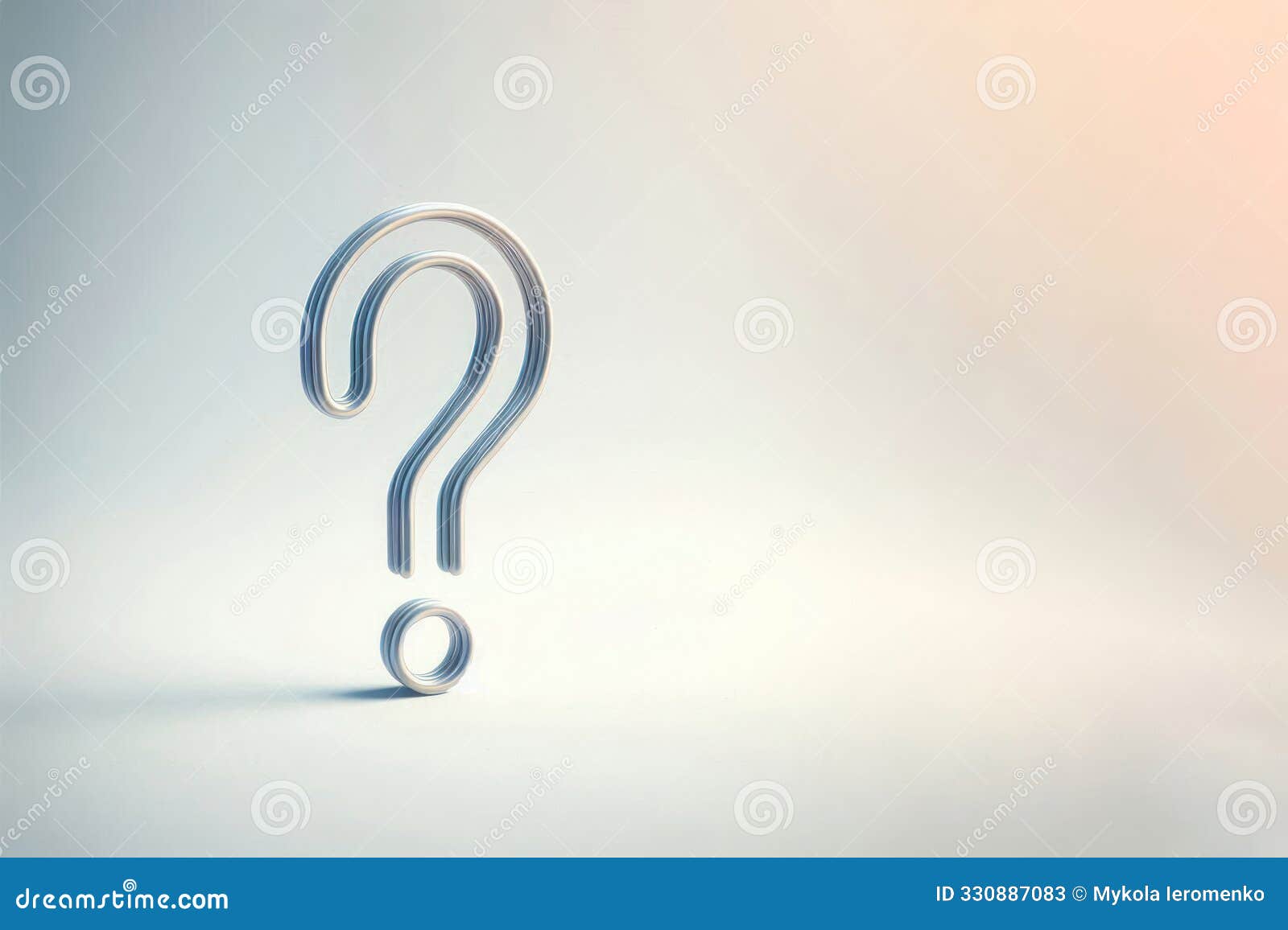 A Question Mark Bent from Metal Wire. Space for Text. Stock ...