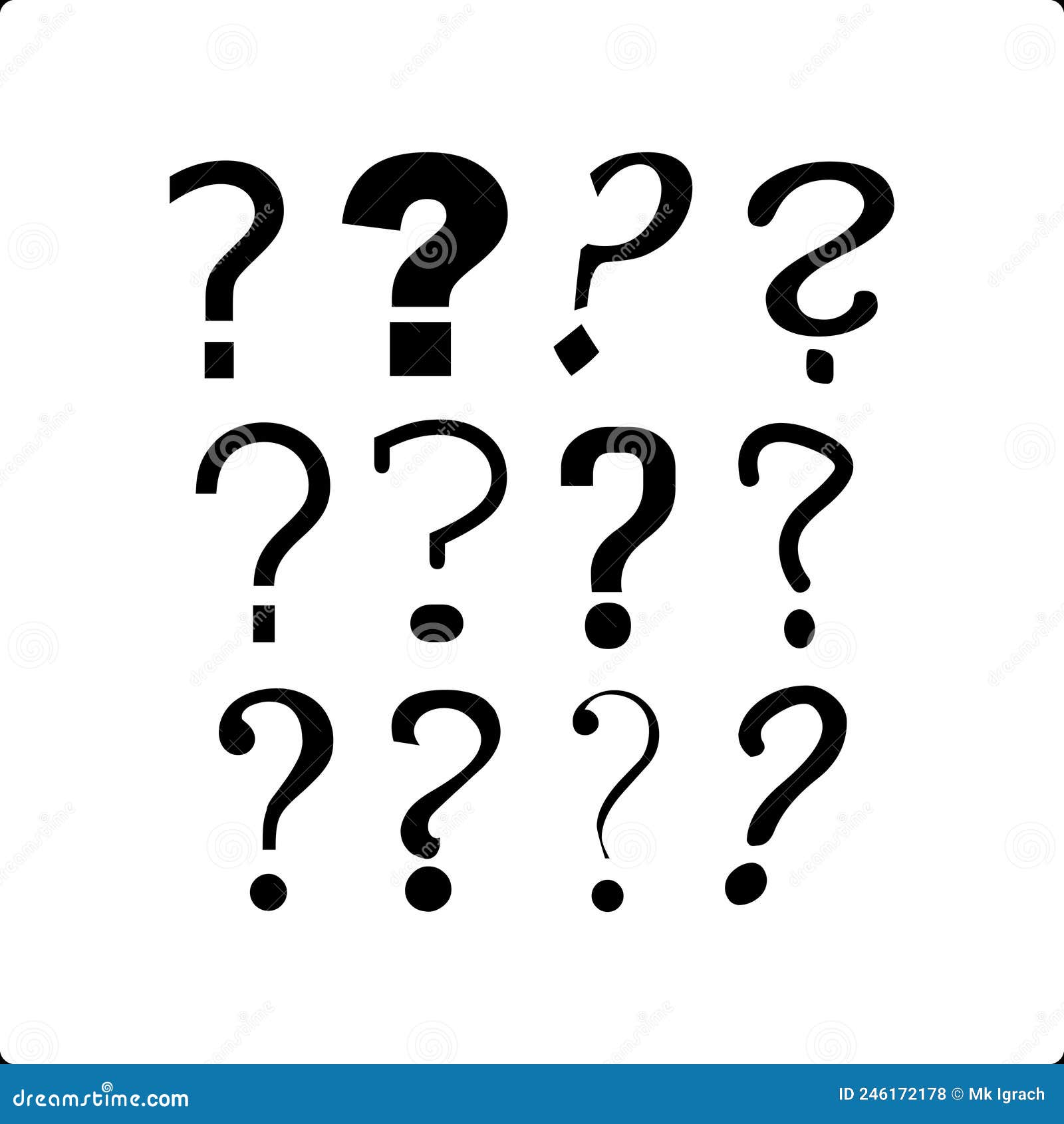 Question Mark Icon set stock vector. Illustration of font - 246172178
