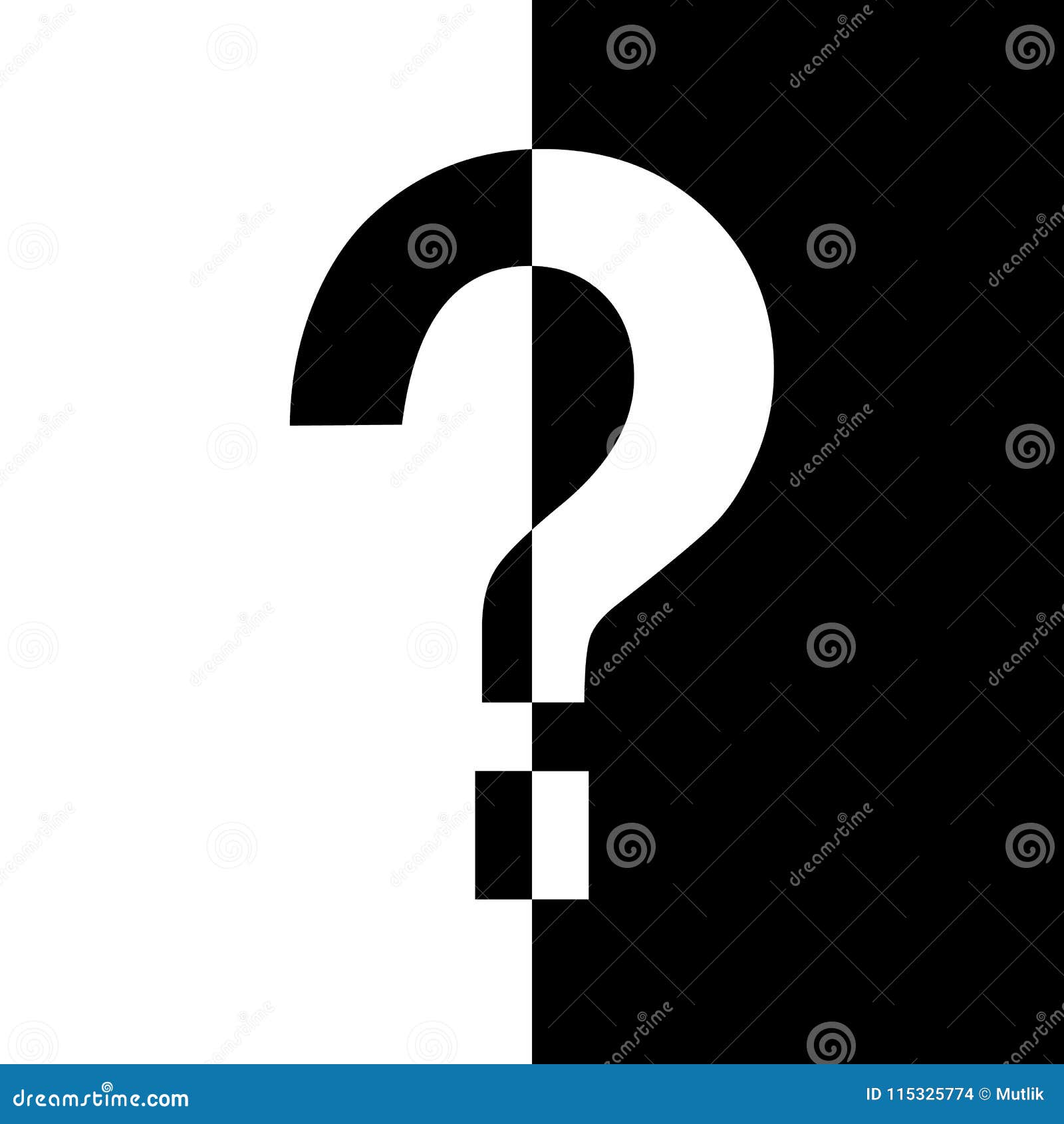 Question Mark in Black and White Stock Vector - Illustration of graphic ...