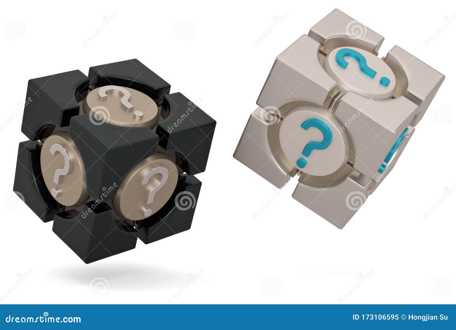Question Mark Block Cube. Isolated on White Background Stock ...