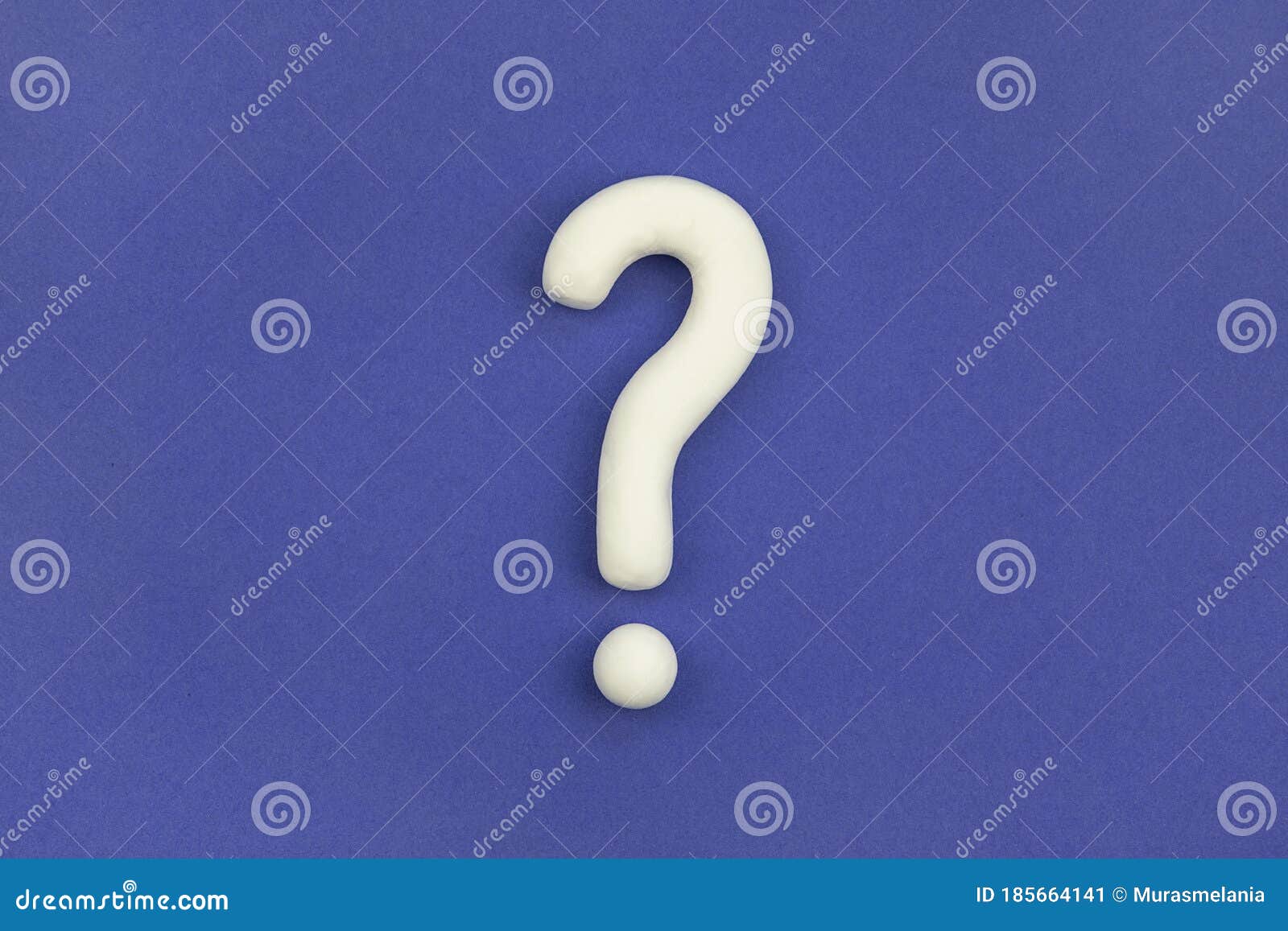 Question Mark on Blue Background. 3d Model, Mock-up of Interrogation ...