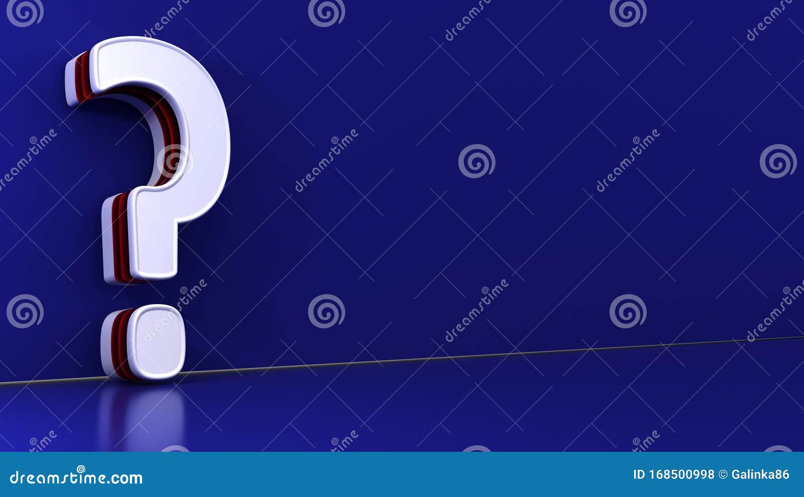 Question Mark on Blue Background. 3D Rendering Stock Illustration ...