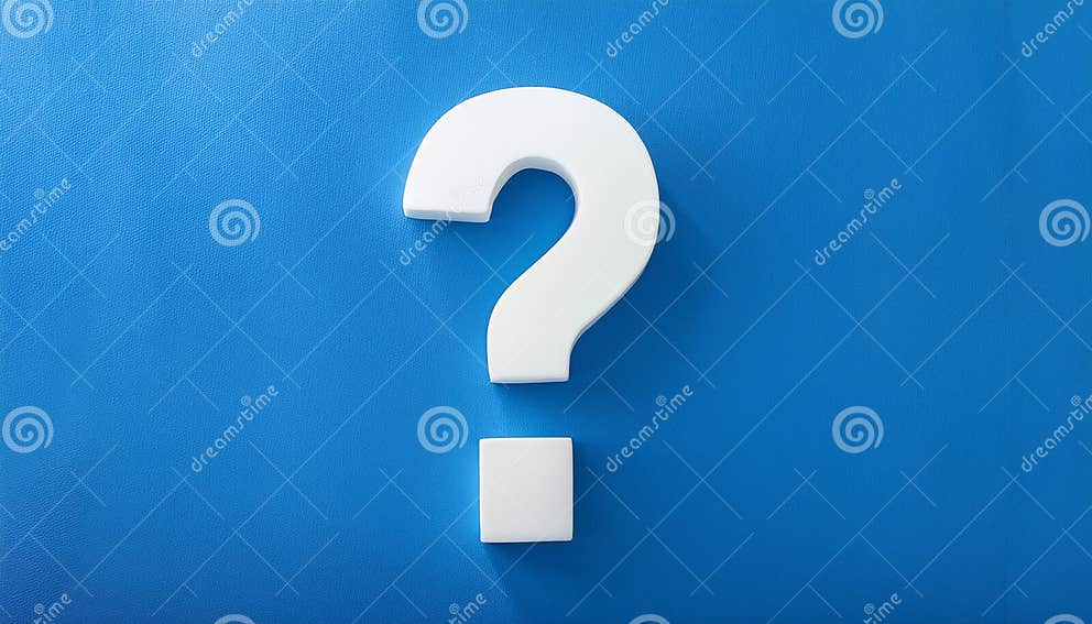 Question Mark on Blue Background. 3D Rendering. FAQ and QA Stock Illustration - Illustration of ...