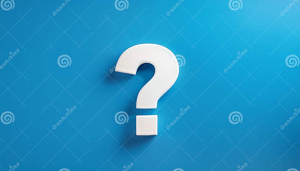 Question Mark on Blue Background. 3D Rendering. FAQ and QA Stock Illustration - Illustration of ...