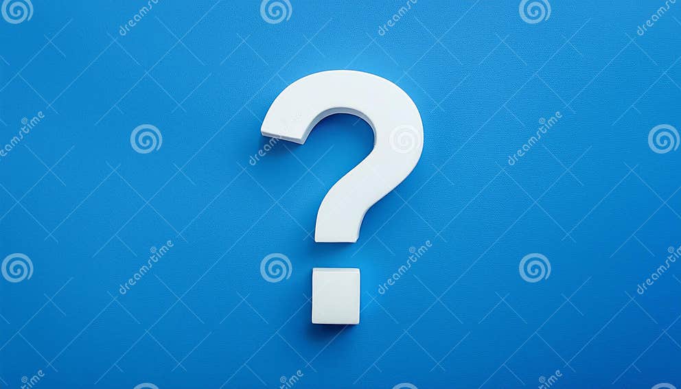 Question Mark on Blue Background. 3D Rendering. FAQ and QA Stock Illustration - Illustration of ...