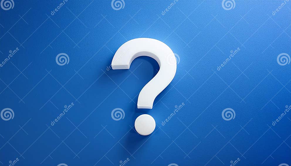 Question Mark on Blue Background. 3D Rendering. FAQ and QA Stock Illustration - Illustration of ...