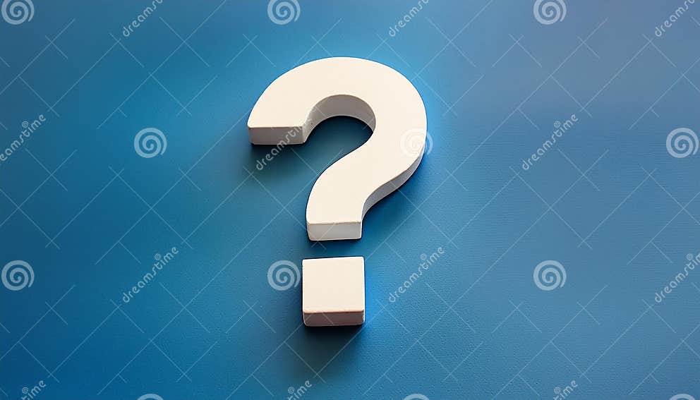 Question Mark on Blue Background. Symbol of Doubt and Uncertainty. FAQ and QA. Problem Solution ...
