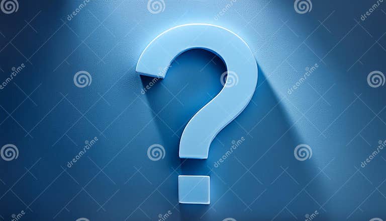 Question Mark on Blue Background. Symbol of Doubt and Uncertainty. FAQ ...