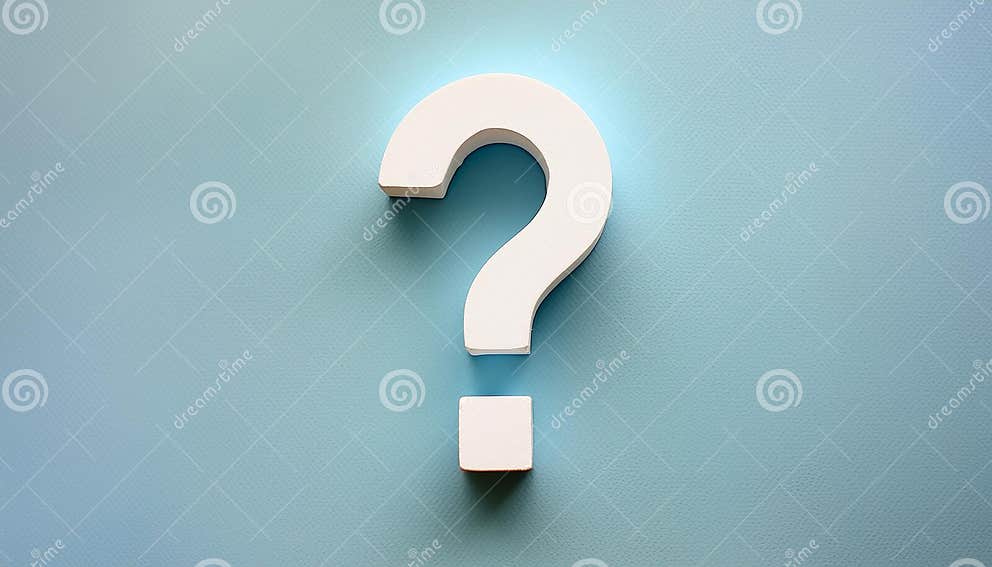 Question Mark on Blue Background. Symbol of Doubt and Uncertainty. FAQ ...