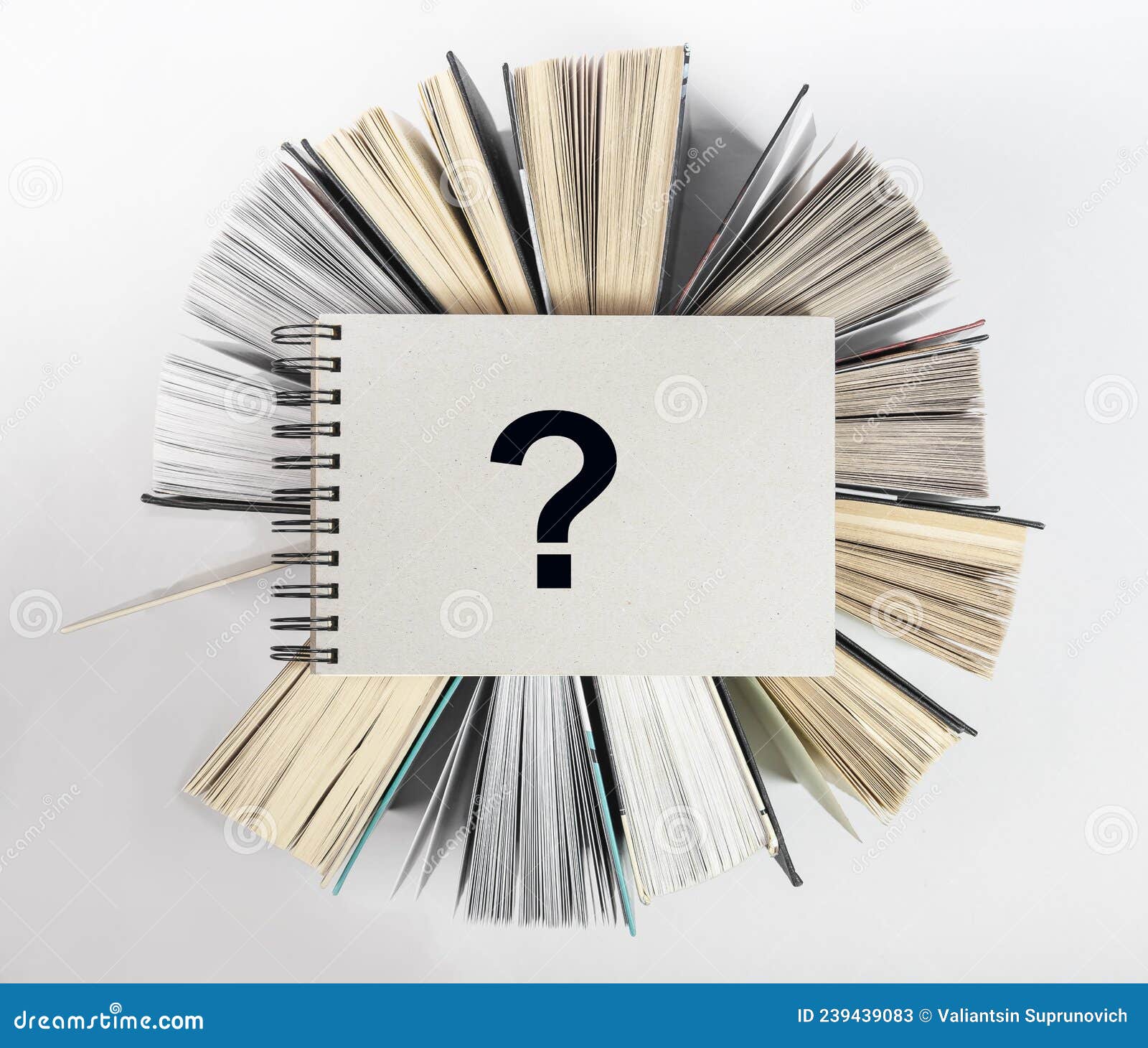 Question Mark on Books. Knowledge and Curiosity Concept Stock Image ...