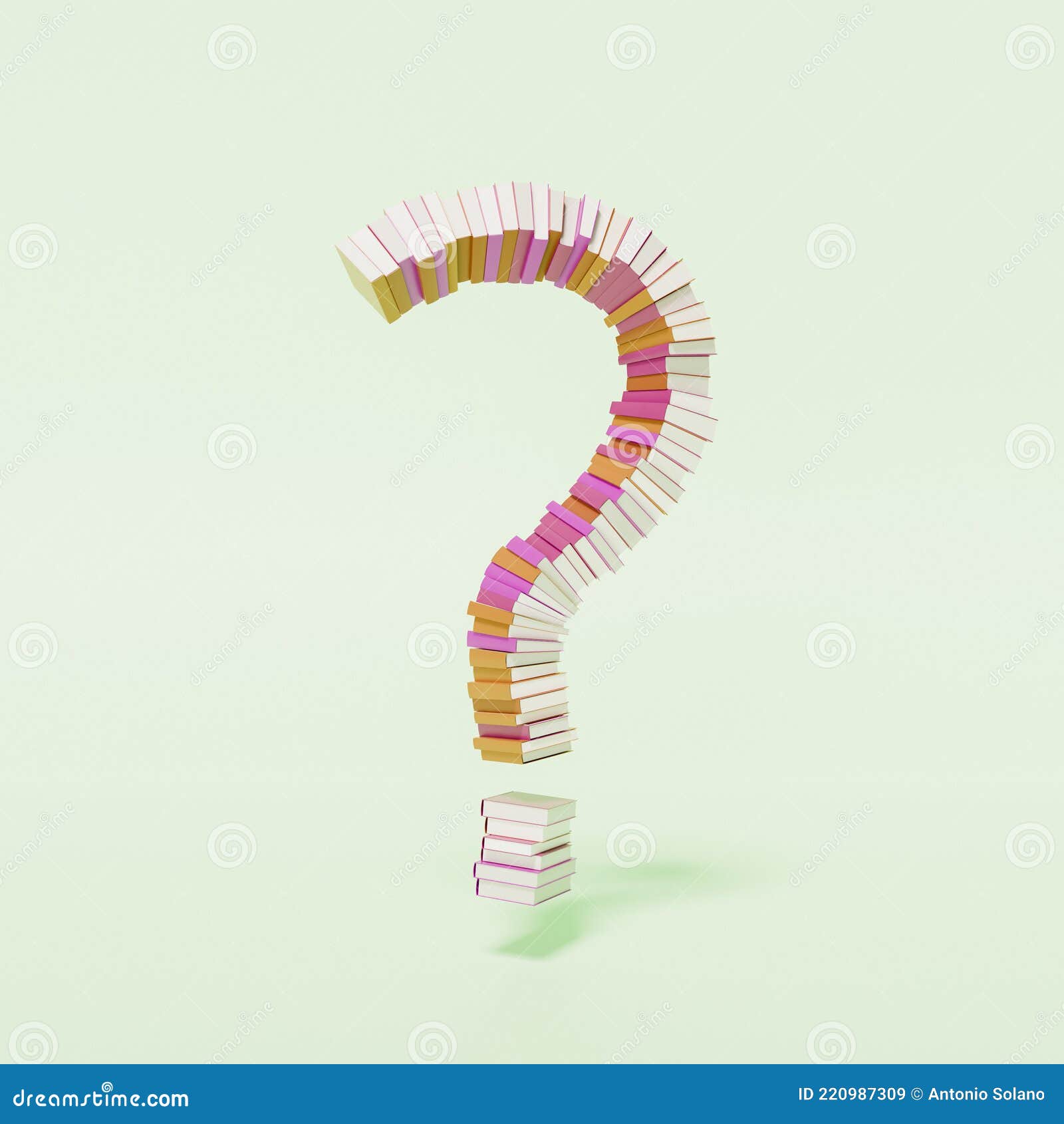 Question mark with books stock illustration. Illustration of answer ...