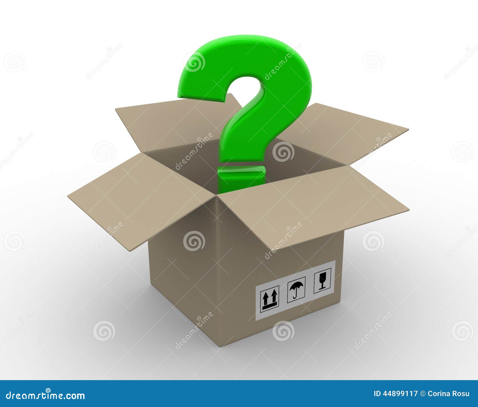 Question mark in a box stock illustration. Illustration of rendering ...