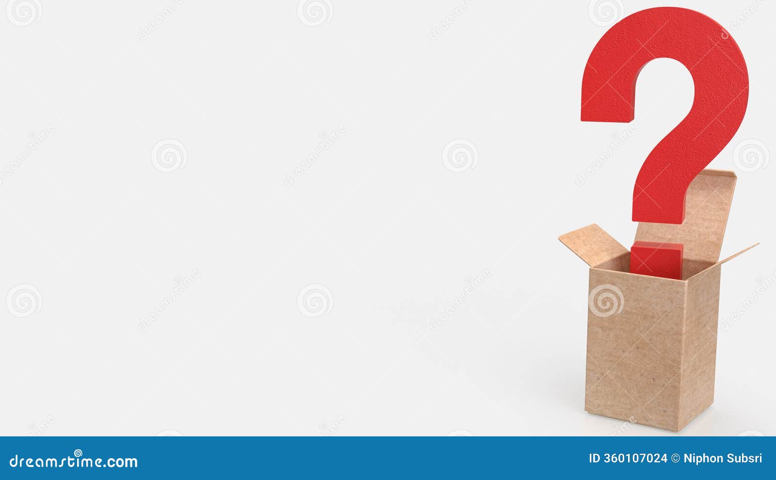 Question Mark in Box on White Background 3d Rendering Stock ...
