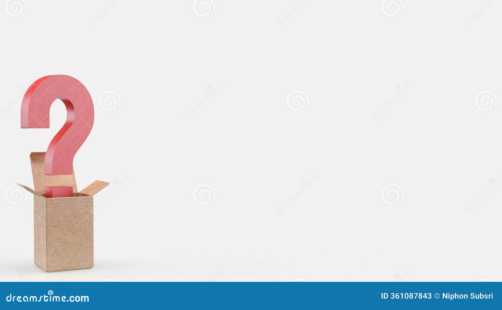 Question Mark in Box on White Background 3d Rendering Stock ...